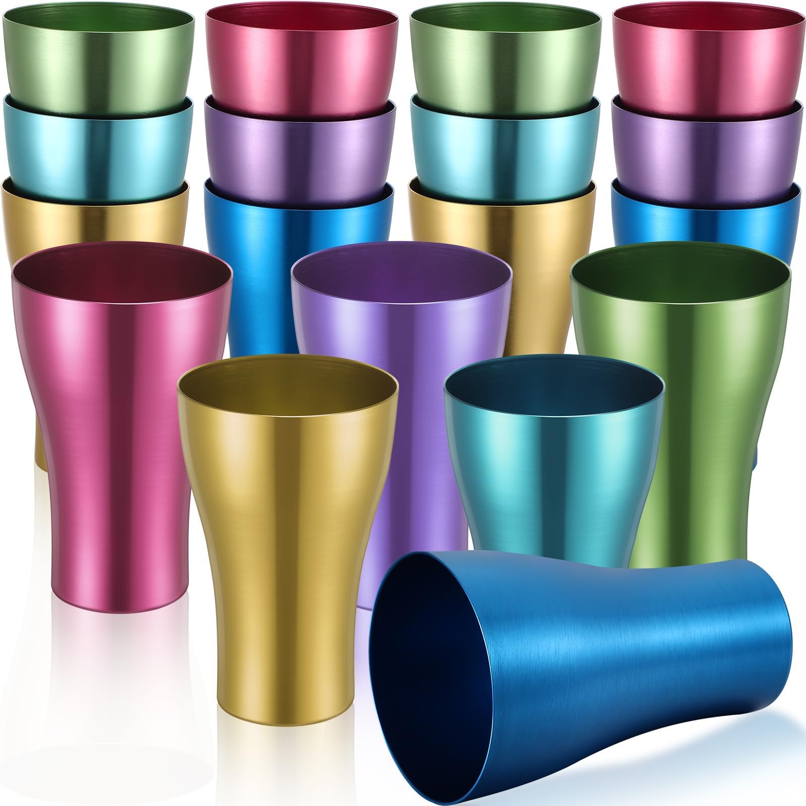 Amazon.com | Suclain 18 Pcs Aluminum Tumblers 12 oz Aluminum Beverage ...