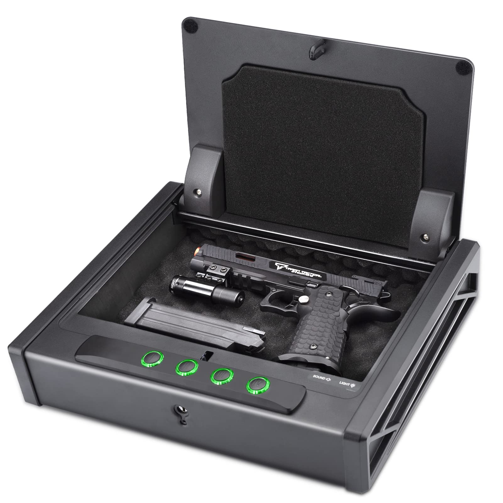 Amazon.com: SOULYI Digital Gun Safe for 3 Pistols Safe DOJ Certified ...