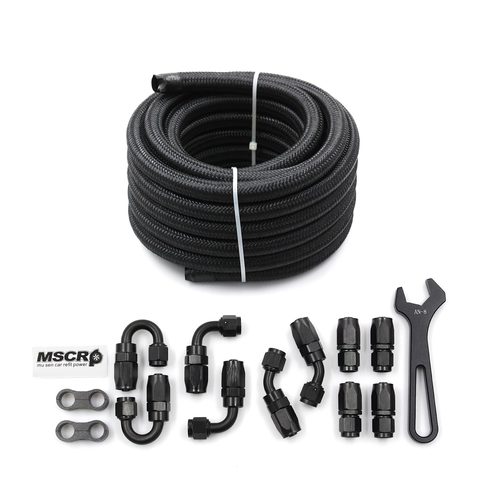 Snapklik.com : 8AN 20FT Fuel Line Hose Kit