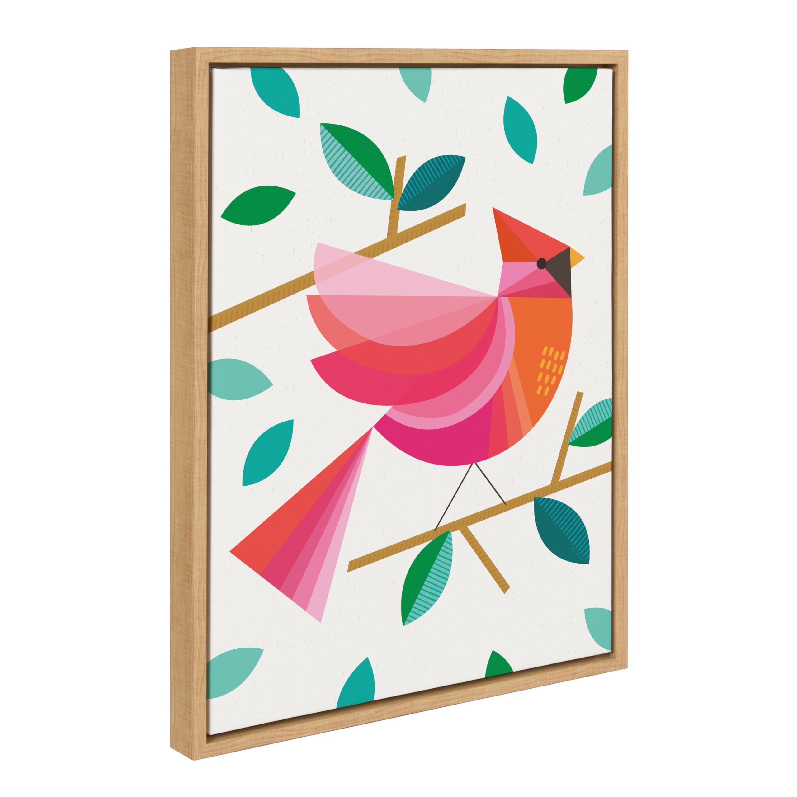 Amazon.com: Kate and Laurel Sylvie Cardinal Bird Framed Canvas Wall Art ...