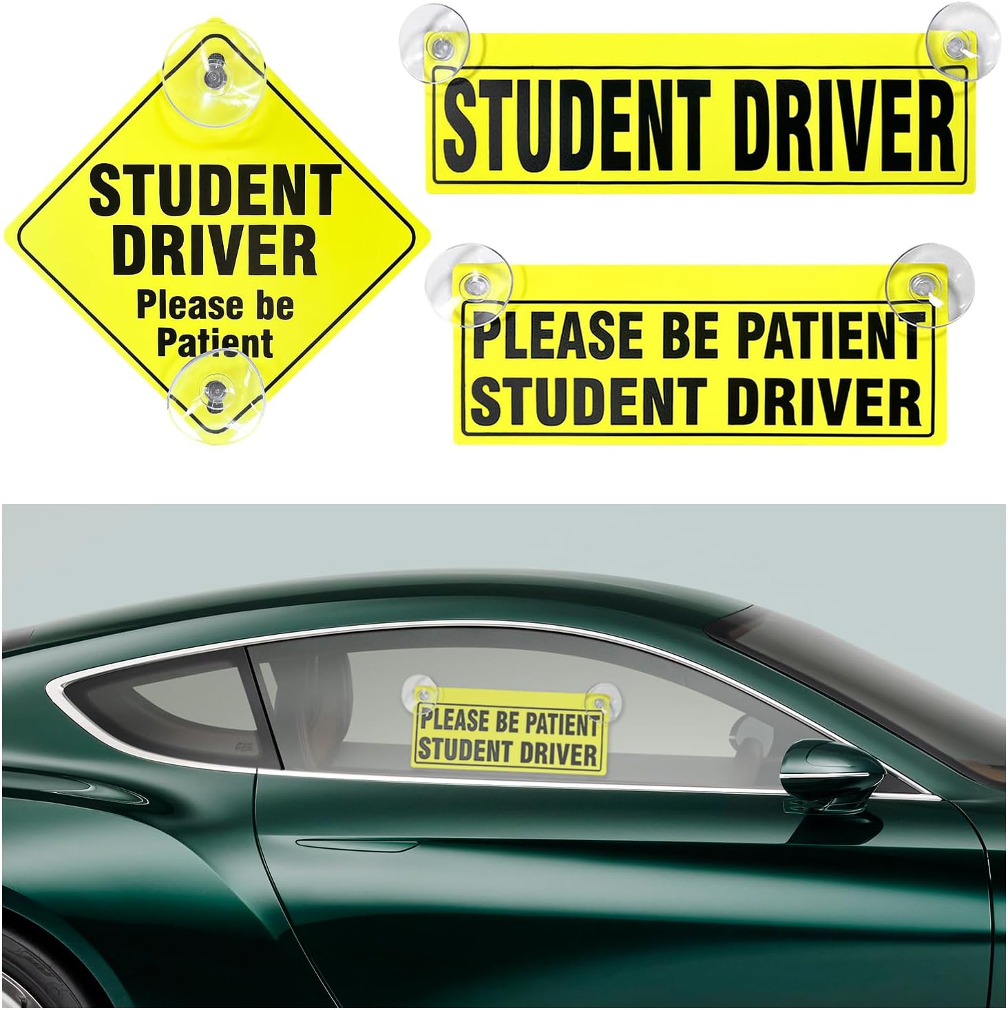 Amazon.com: Suvnie 3 PCS Student Driver Sticker, Removable Reflective ...