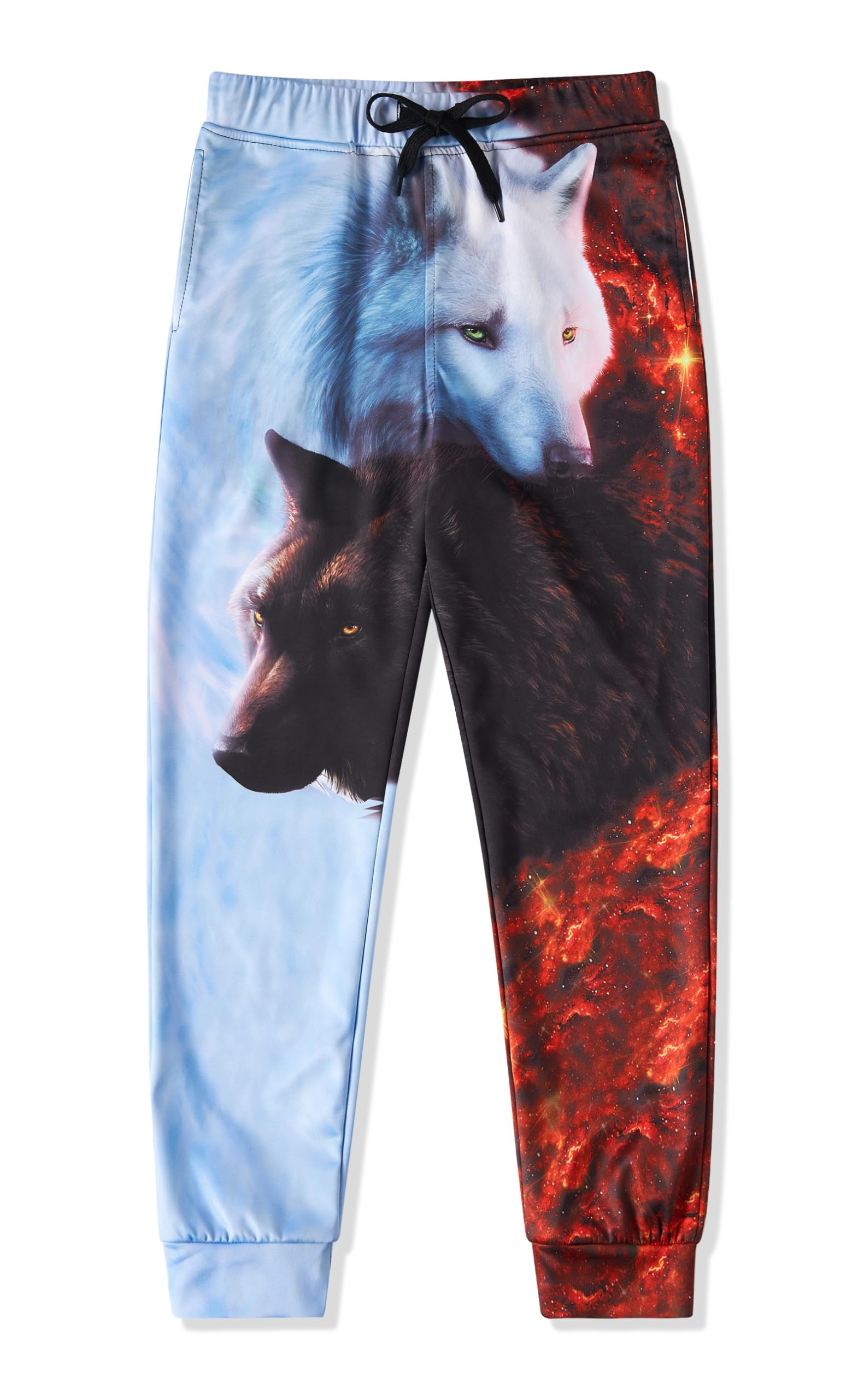 1 x Brand New RAISEVERN Wolf Boys Tracksuit Bottoms Kids Funny Joggers ...