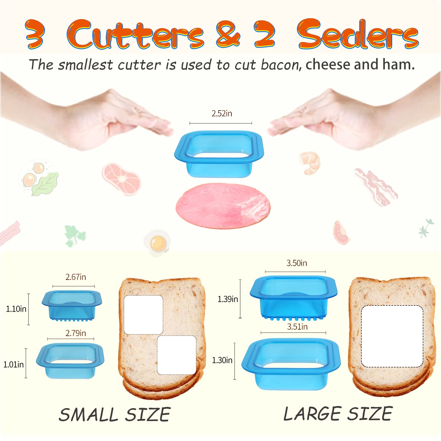 Snapklik.com : Sandwich Cutter And Sealer - 5 PCS Decruster Sandwich ...