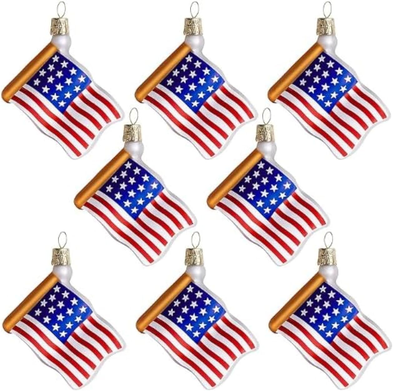 Amazon.com: NIIIYTYB 12 PCS American Flag Ornaments Patriotic Glass ...