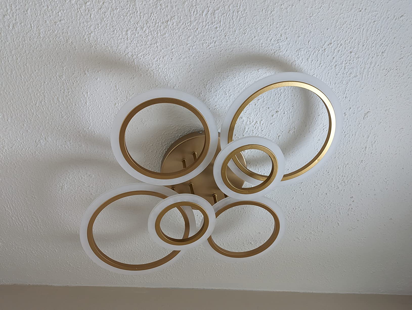 $17/mo - Finance TEMINBU Modern 6 Rings Ceiling Light,Gold LED Flush ...