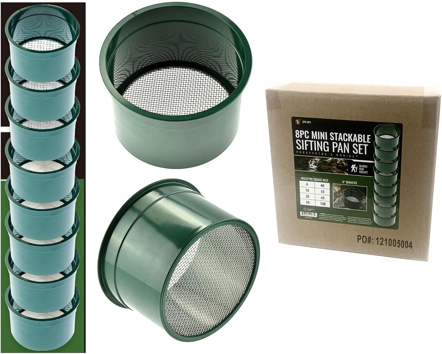 Amazon.com: SE 6-Inch 8-Piece Mini Stackable Sifting Pan Set - Assorted ...