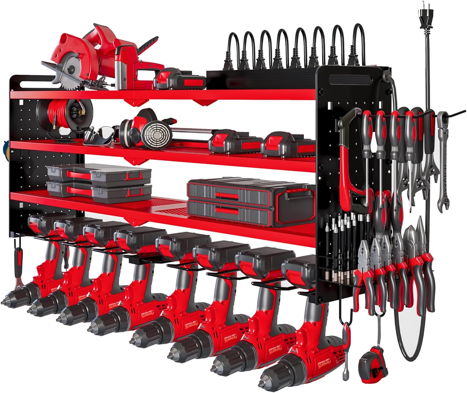 Amazon.com: NattyDot Garage Tool Organizer Wall Mount Power Tool ...