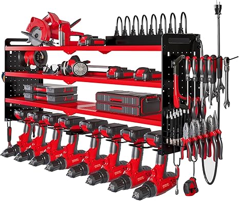 Amazon.com: NattyDot Power Tool Organizer Wall Mount with Charging ...