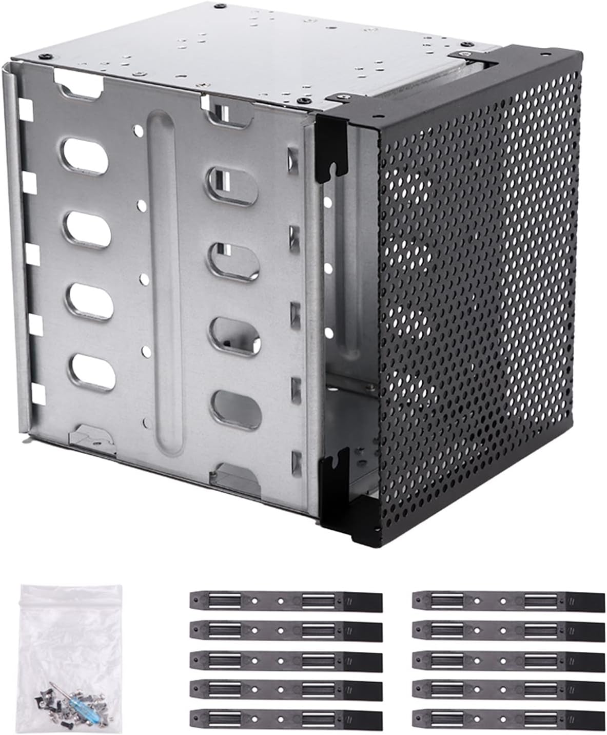 Amazon.com: Stainless Steel Hard Drive Cage, 5.25" to 5x 3.5" Rack SAS ...