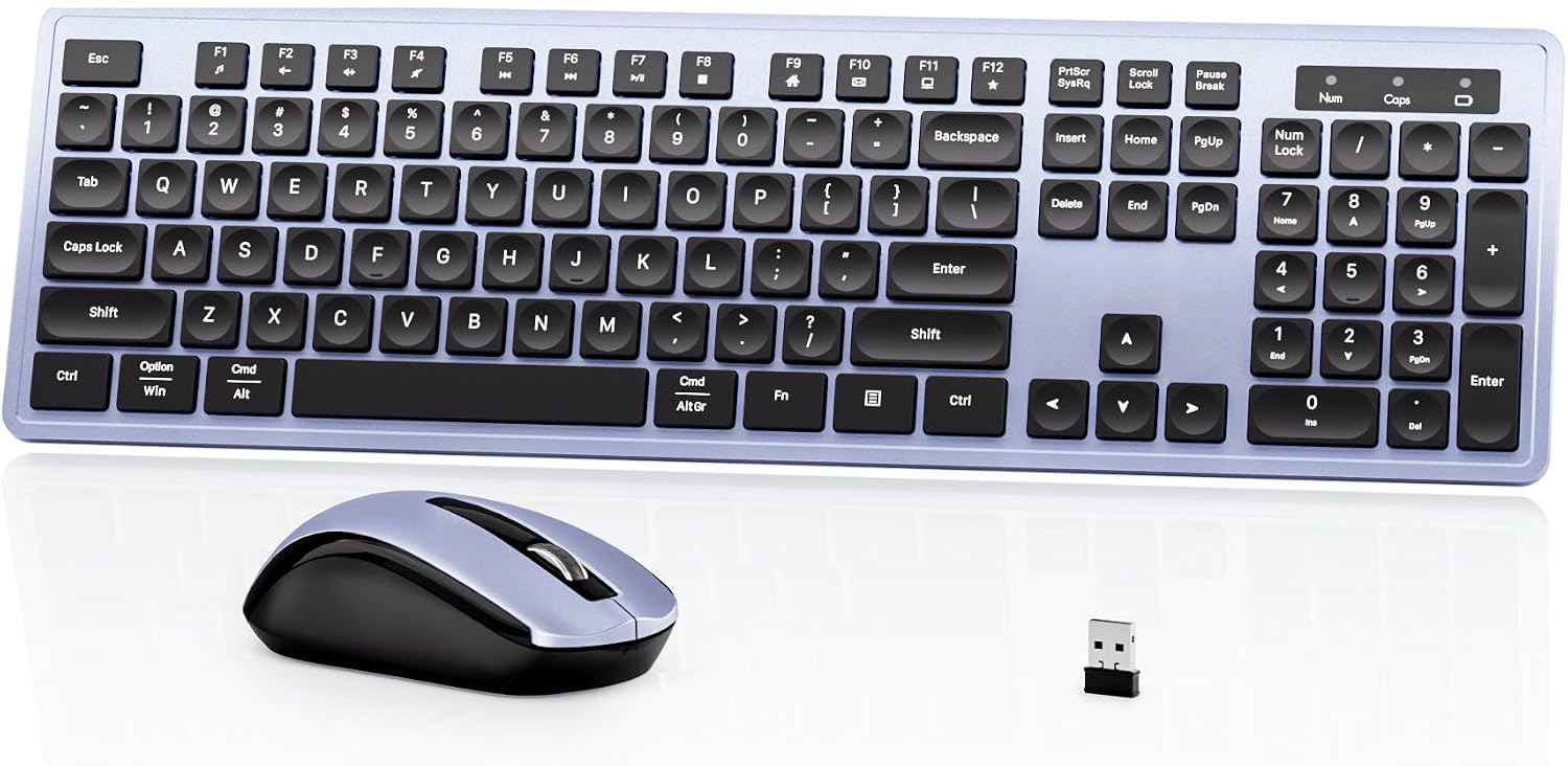 Amazon.com: Wireless Keyboard Mouse Combo - 2.4Ghz Office Quiet ...