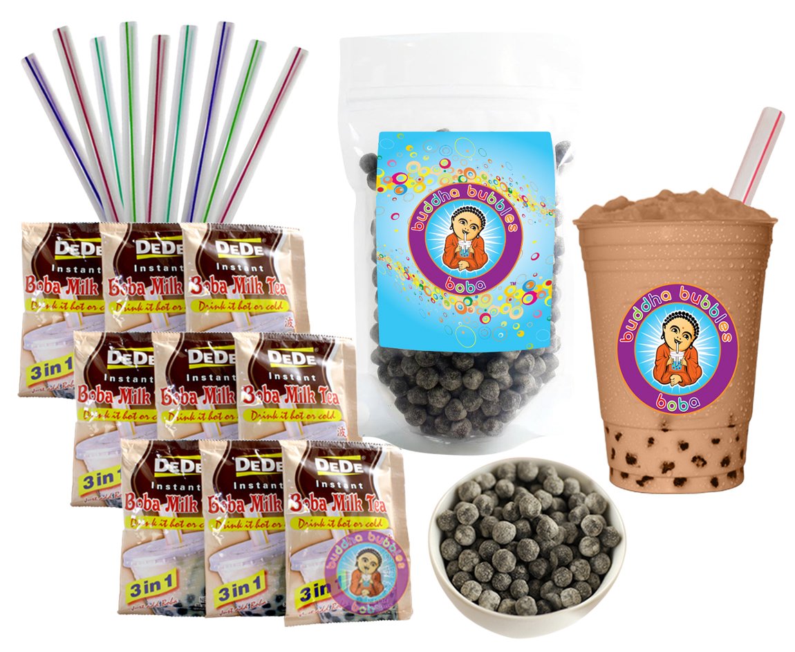 Amazon.com: DeDe Instant Boba Tea Kit 9 Milk Tea Latte Drink Packets ...