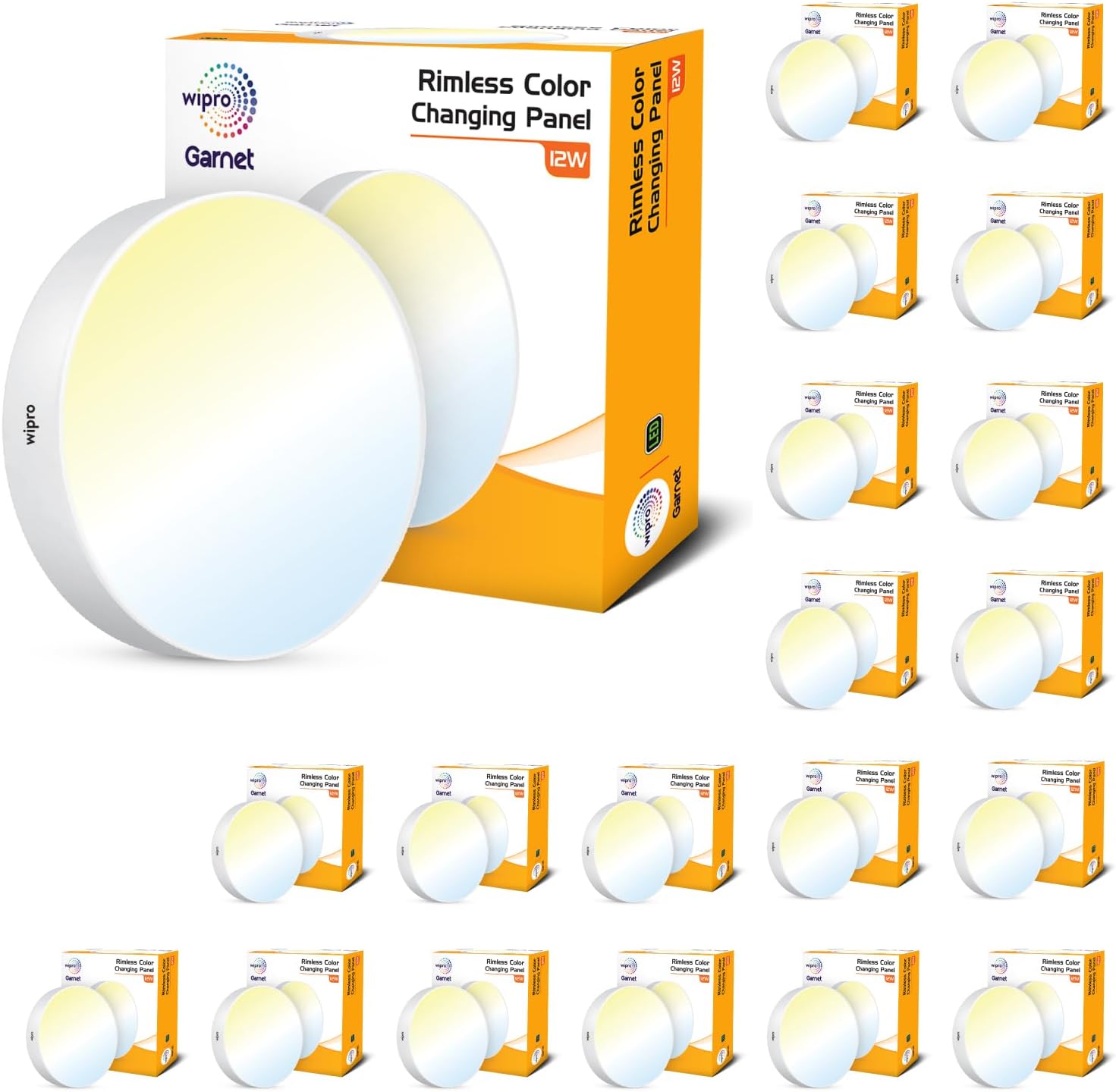 Wipro Garnet 12W Rimless Round CCT Surface Panel | Colour Changing ...
