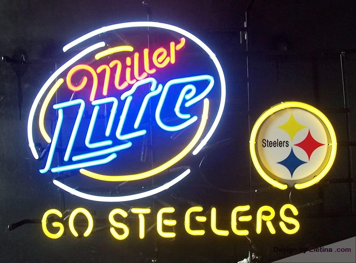 Amazon.com : Neon Signs for Wall Decor Millers Lite Go Steeler Sign ...