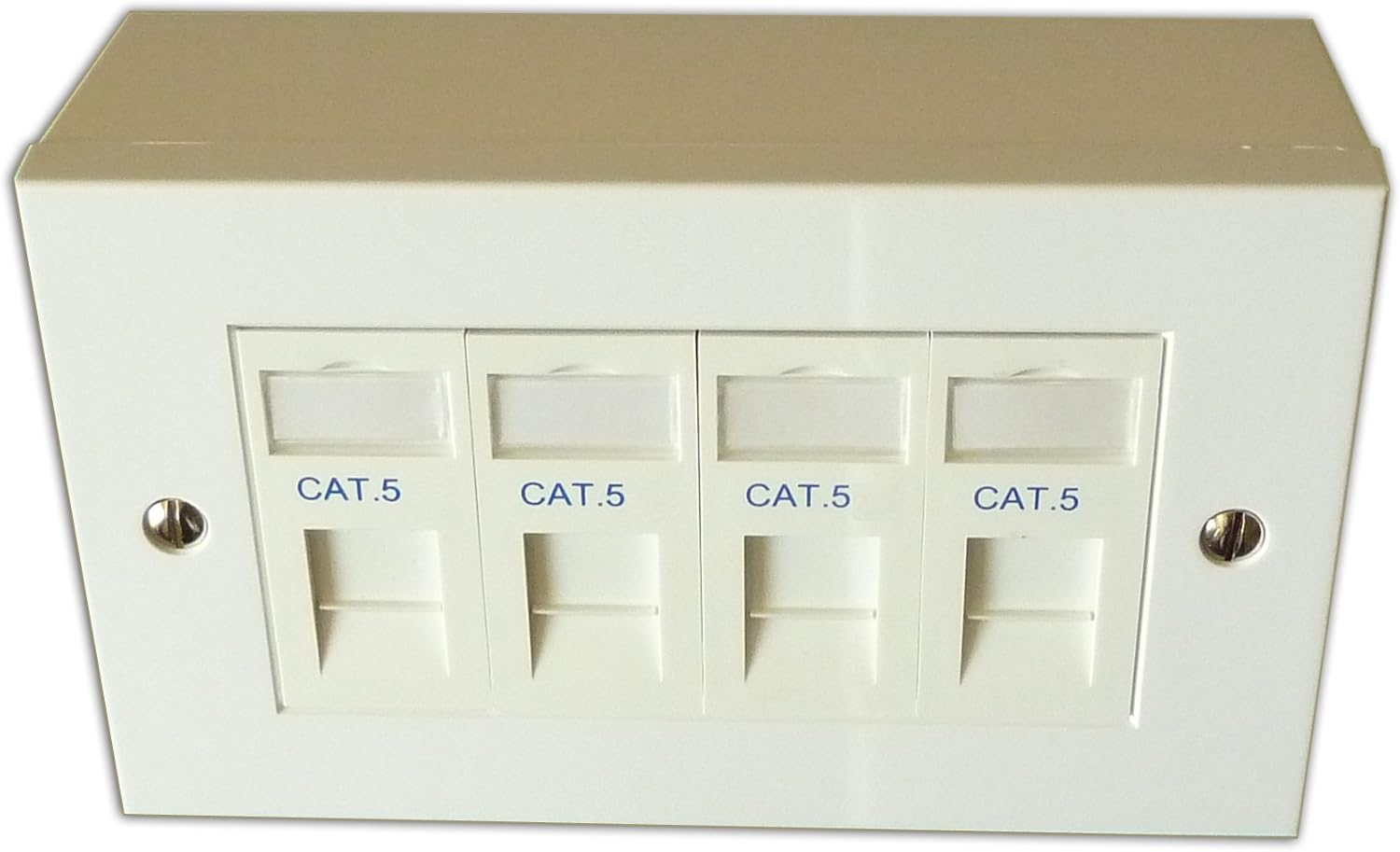 Cat 5 4 Way Quad Data Network Outlet Kit, Faceplate, Module, Backbox ...