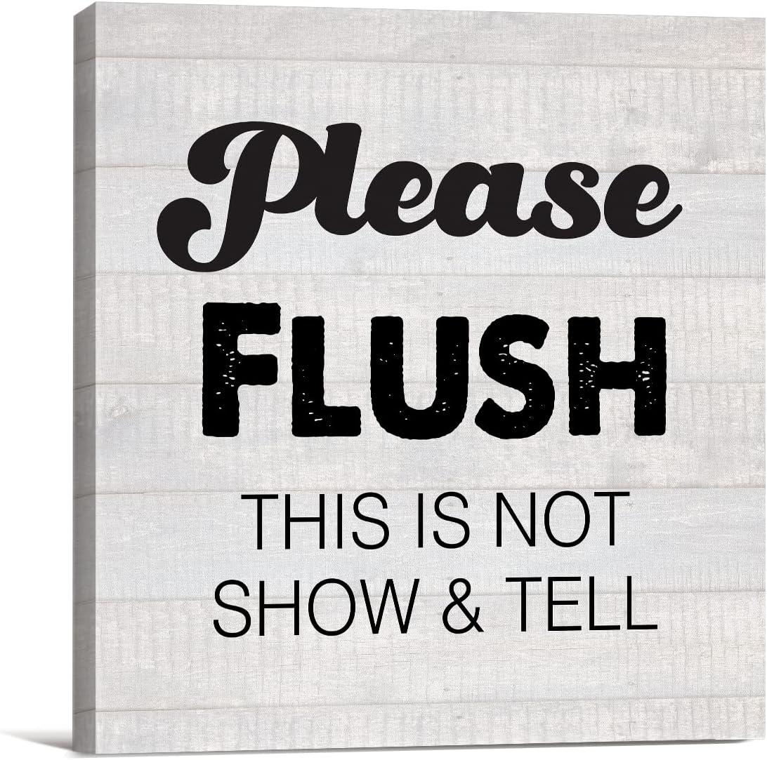 Amazon.com: Country Please Flush Canvas Prints Wall Art Decor Humor ...
