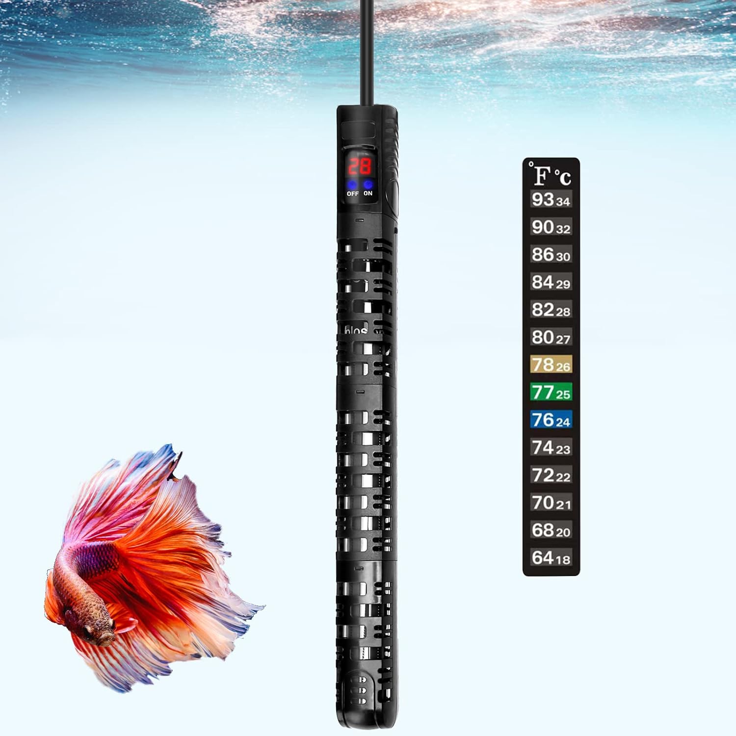 Amazon.com : MQ Submersible Aquarium Heater, 200-500W LED Display Fish ...