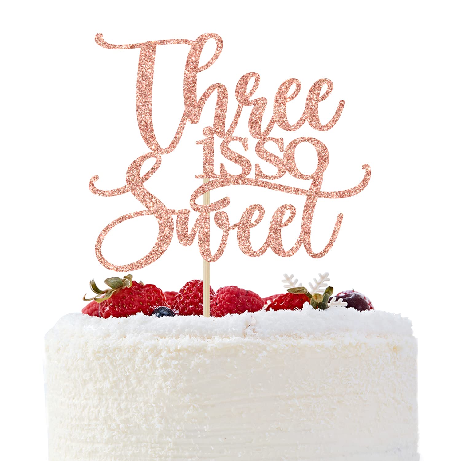 Amazon.com: Three is So Sweet Cake Topper, Happy 3rd Birthday Cake ...