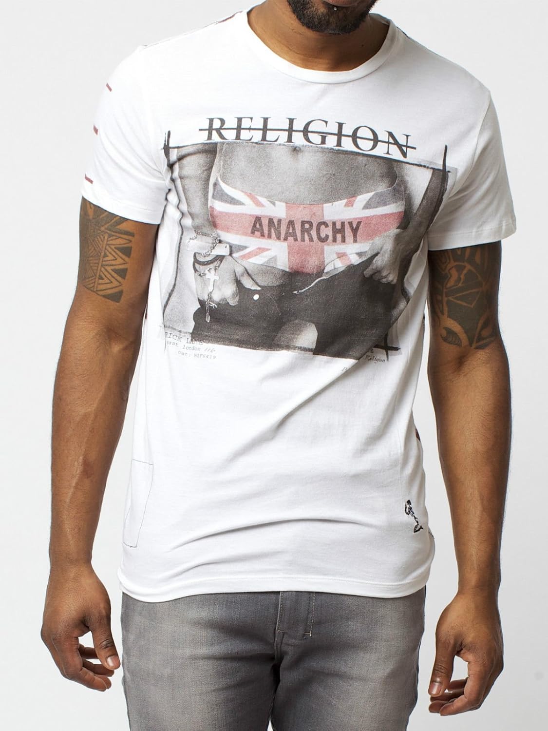 religion Anarchy Printed Men's T-Shirt Claret Medium : Amazon.co.uk ...