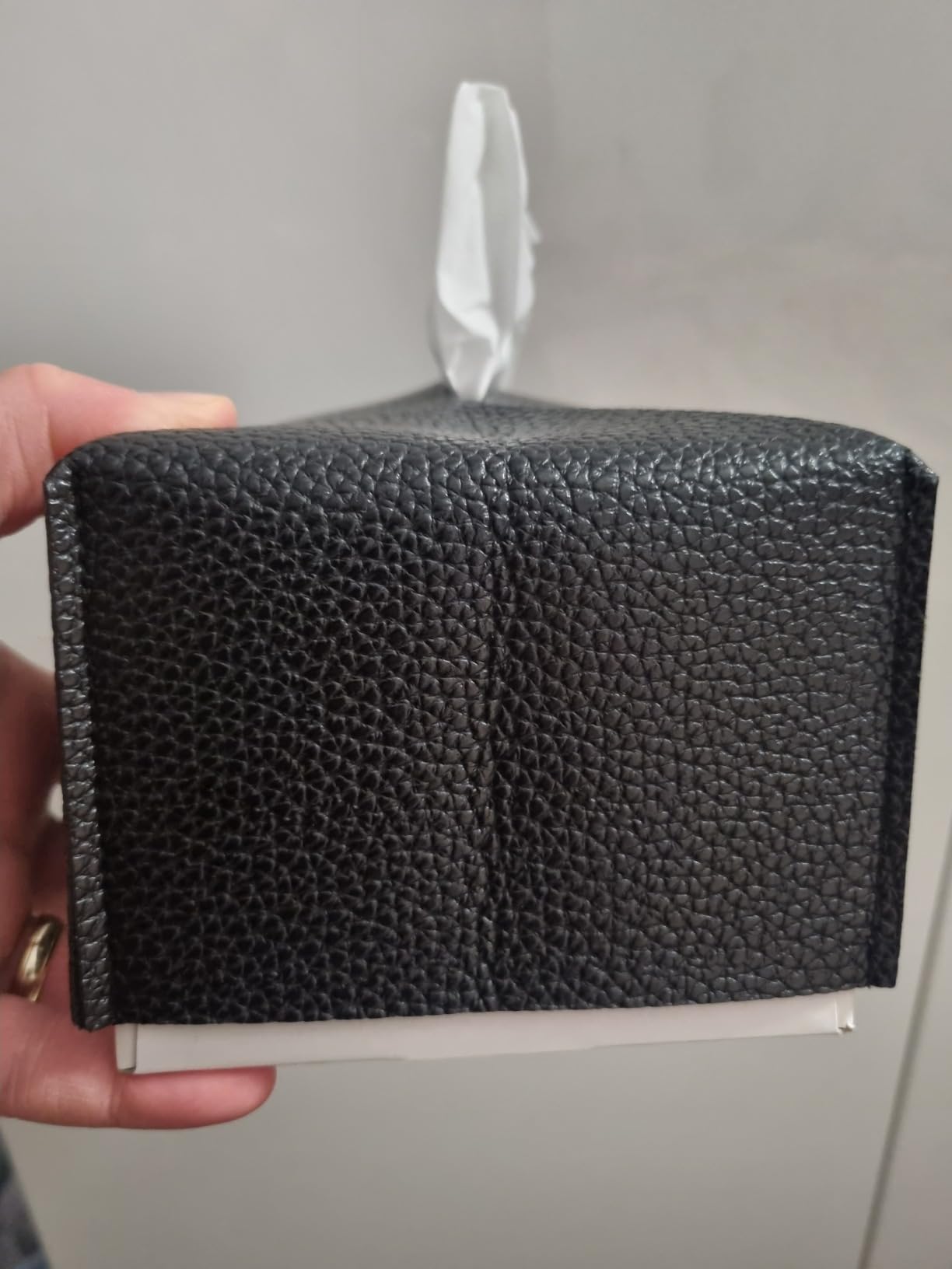 HONZUEN Tissue Box, Tissue Box Black, Leather Tissue Cover, Rectangle ...