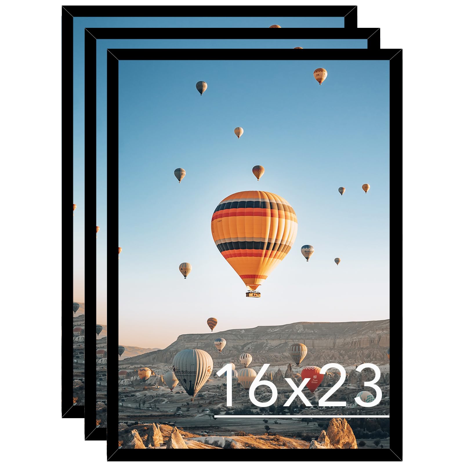 Amazon.com: JCJMY 16x23 Picture Frame Set of 3 Black for Poster Photo ...