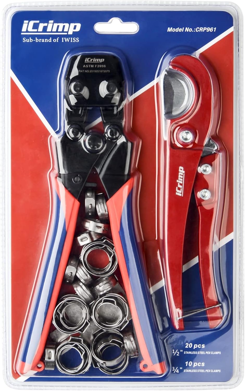 iCrimp Mini PEX Pipe Quick Cinch Tool Set for Stainless Steel Clamp ...