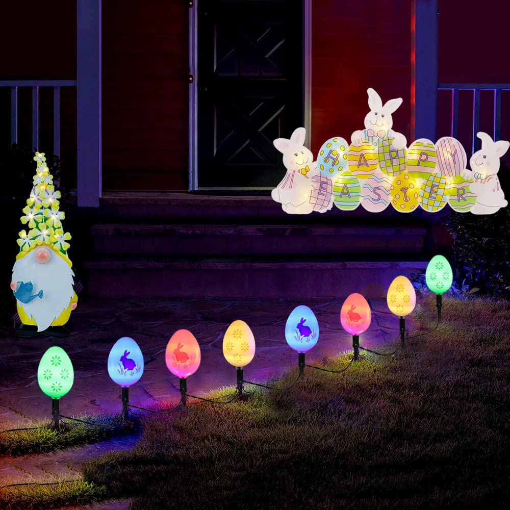 Solar Led Lights For Easter Decor GWAAMB Easter Solar Lights Outdoor,