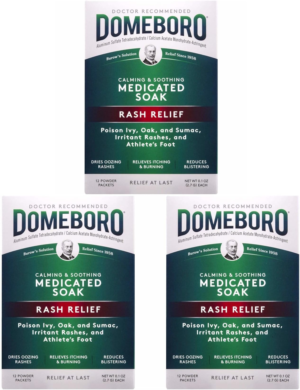 Amazon.com: Domeboro Soothing Soak Rash Relief Poweder Packets, 12 Each ...