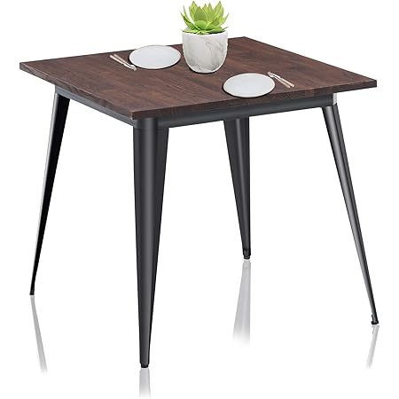 Amazon.com - MUPATER Square Industrial Kitchen Dining Table for Small ...