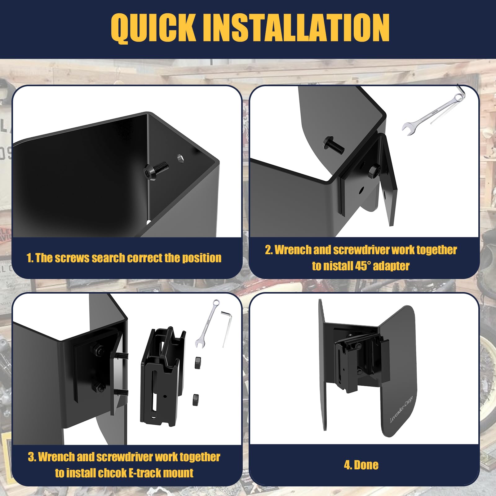 Snapklik.com : Ruiru Bro 4 Pack E Track Motorcycle Chock,E Track Wheel ...