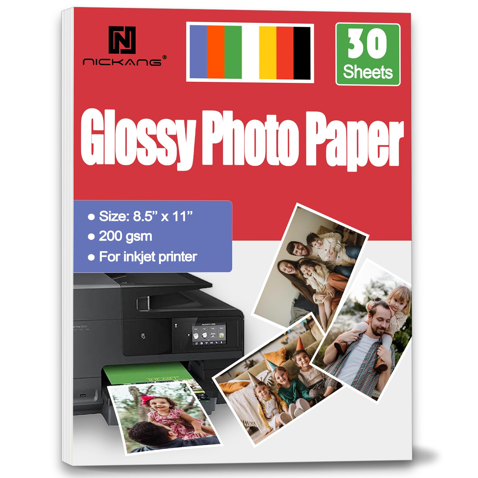 Amazon.com : NICKANG Glossy Photo Paper 8.5x11, Photo Paper for Printer ...