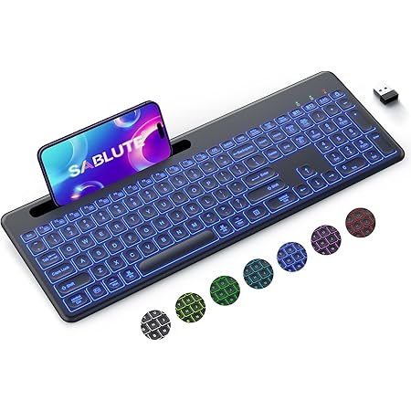 Amazon.com: Wireless Keyboard,Multi-Device 2.4G/Bluetooth Keyboard ...