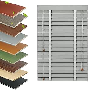 Amazon.com: VinLeap Faux Wood Blinds 2 Inch Cordless, Customizable Mini ...