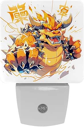 XYMJT for Mario Bowser Square 2 Pack Plug in LED Night Light with Light ...