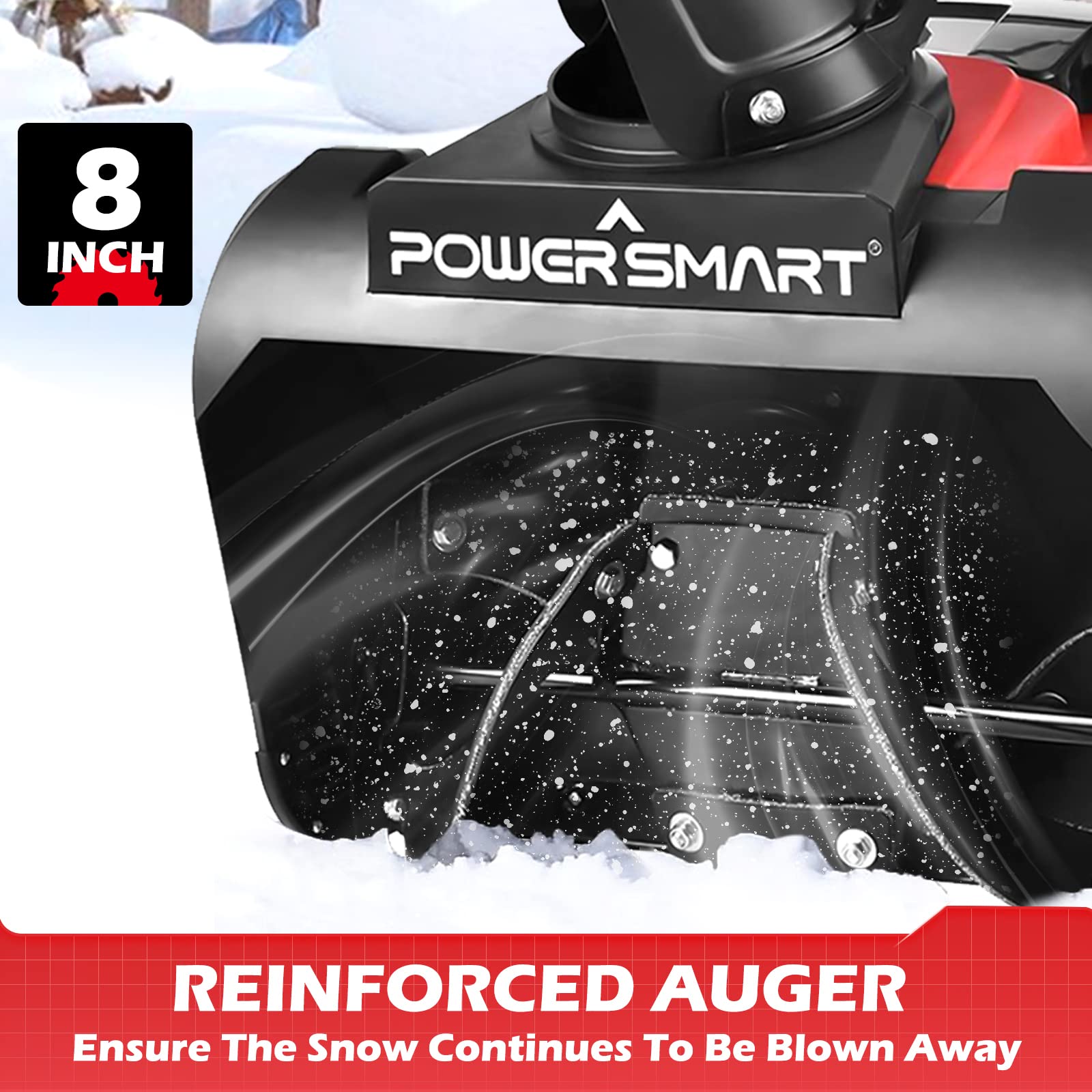 Snapklik.com : PowerSmart 21 Inch Electric Snow Blower - 120V 15 Amp