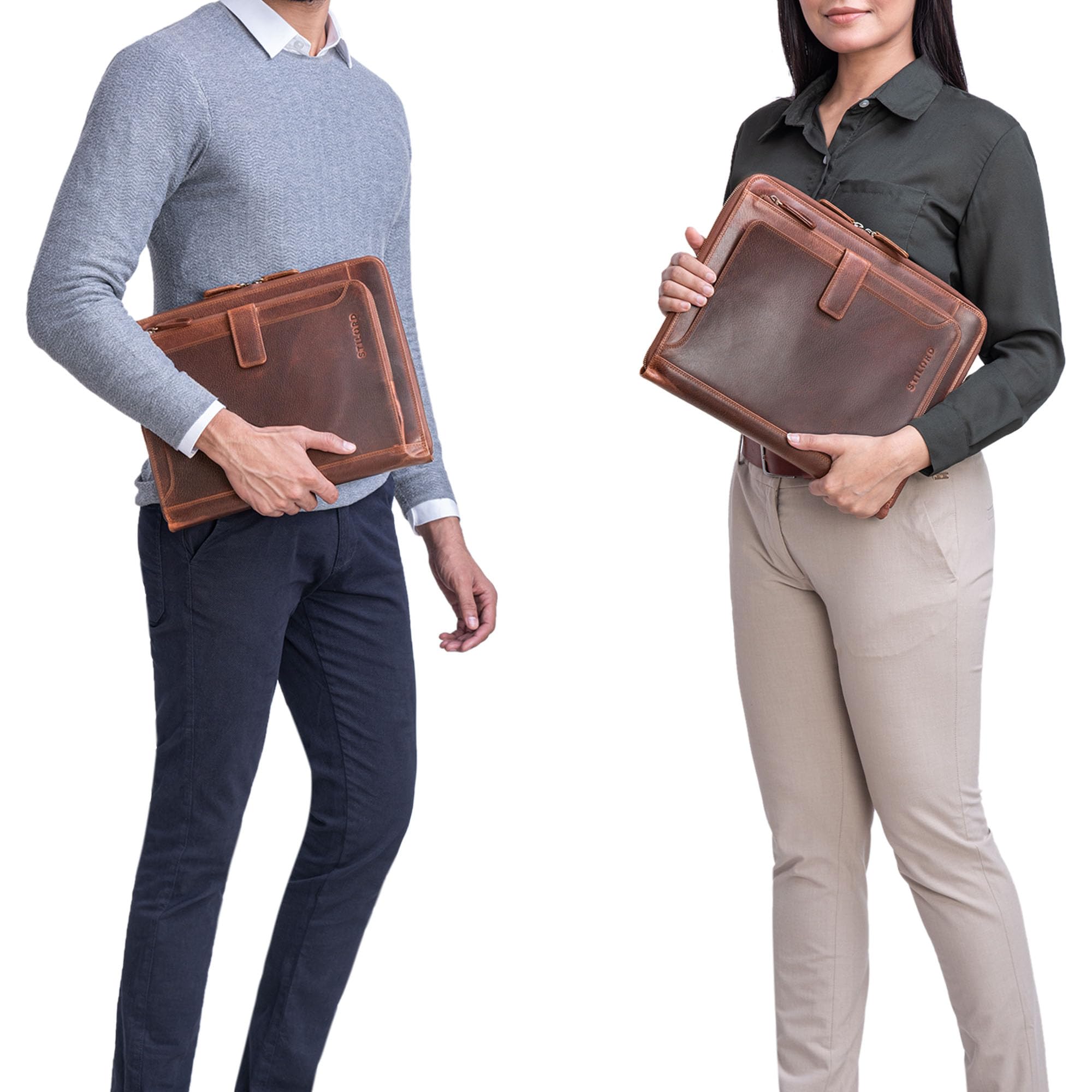 STILORD ‘Colby’ Leather Document Holder A4 Conference Folder Vintage ...