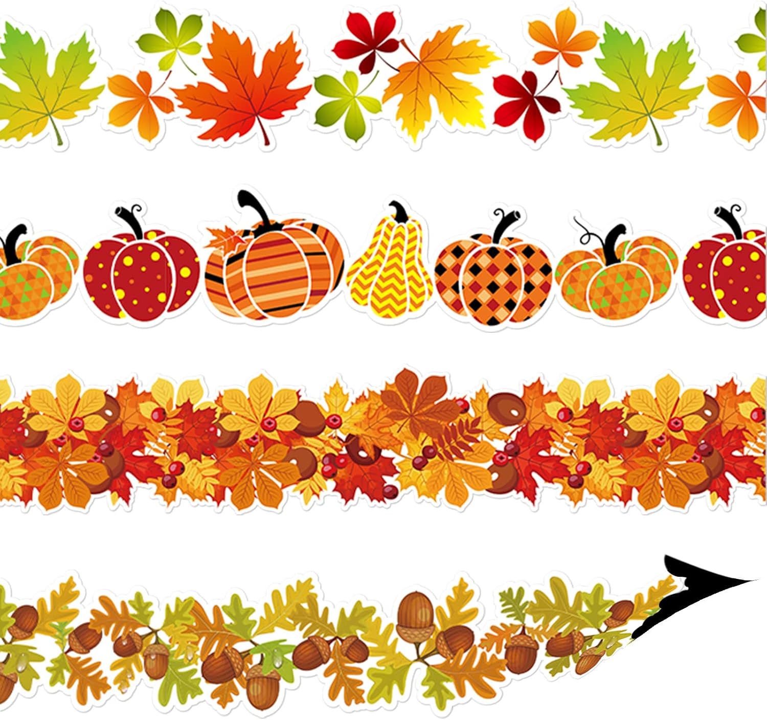 Amazon.com: 20 Pcs 20 ft Magnetic Fall Bulletin Board Borders Autumn ...