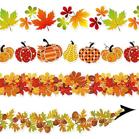 Amazon.com: 20 Pcs 20 ft Magnetic Fall Bulletin Board Borders Autumn ...