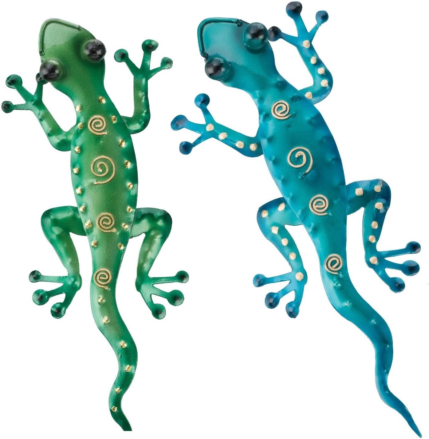 Amazon.com : Regal Gecko Decor, 11-Inch Green and Blue Geckos for Home ...