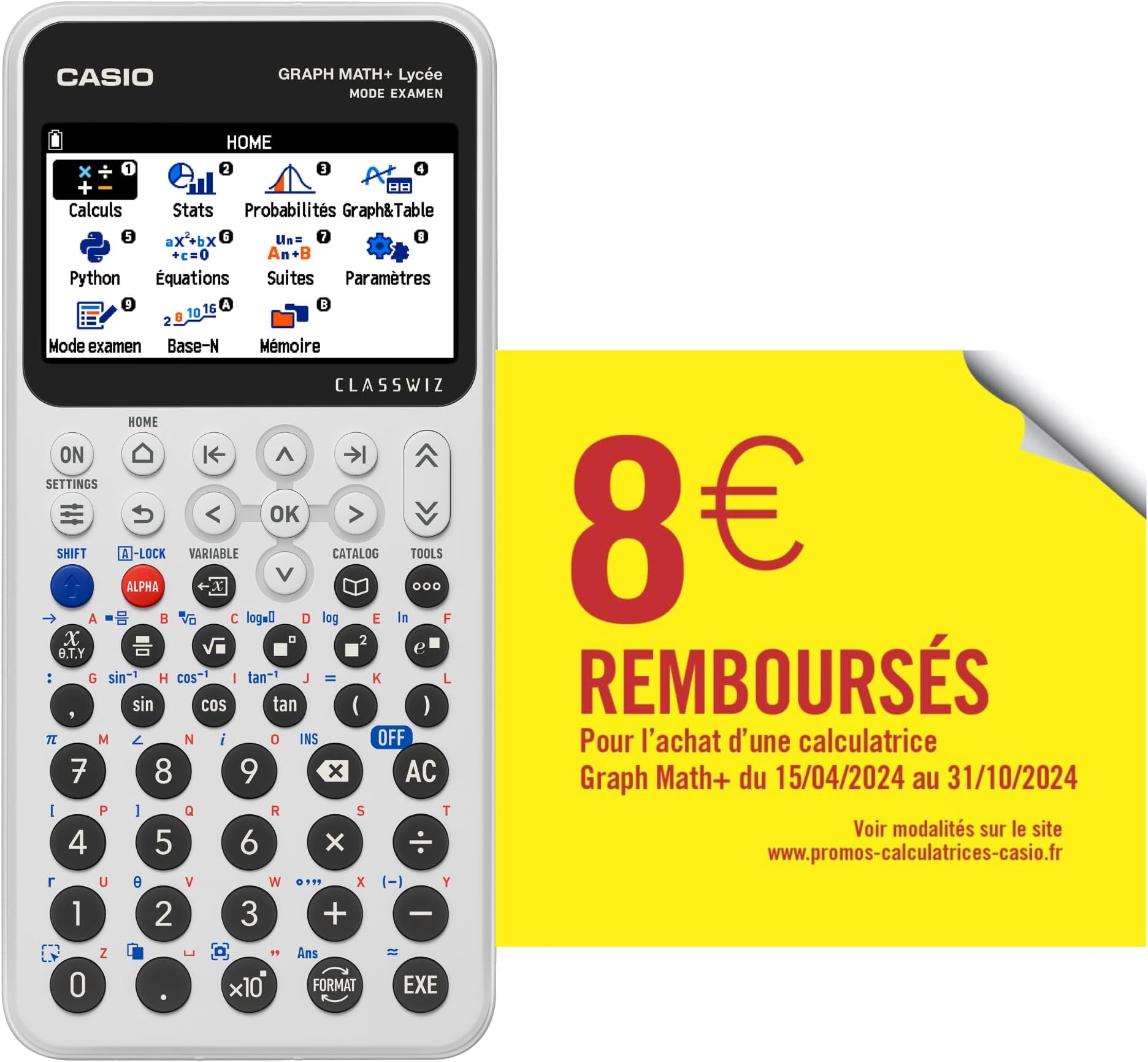 Nouvelle CASIO Graph Math+ Calculatrice Graphique : Amazon.fr ...