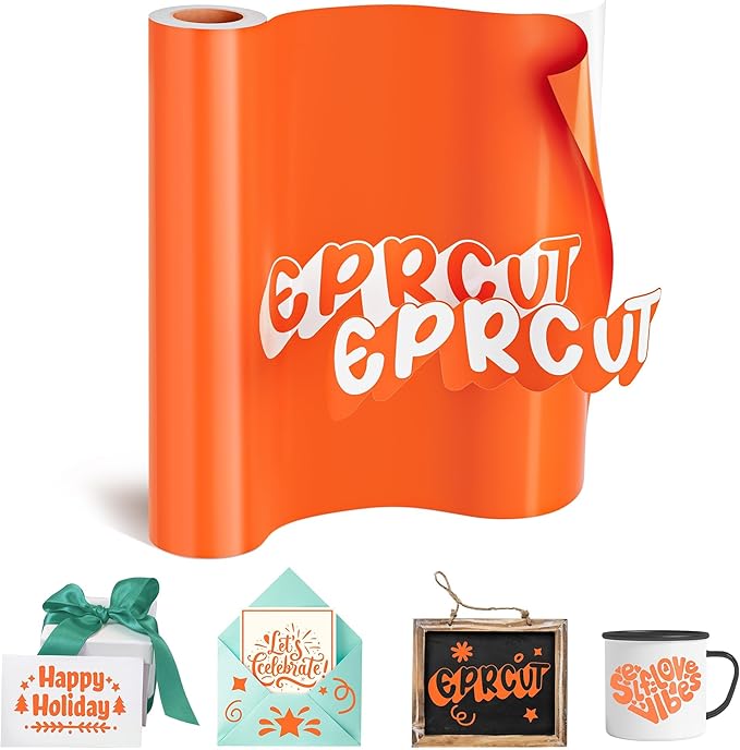 Amazon.com: EPRCUT Orange Permanent Vinyl, 12" x 15FT Glossy Orange ...