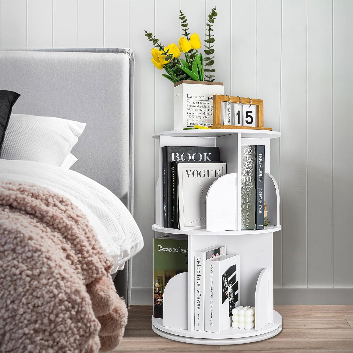 Snapklik.com : YGYQZ Upgraded Rotating Bookshelf - Bling 360 View ...