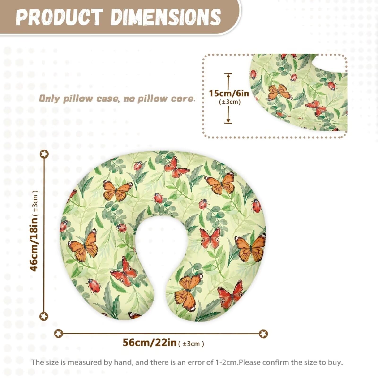 Snapklik.com : Goronwyfloyd Butterfly And Leaf Nursing Pillow Cover For ...