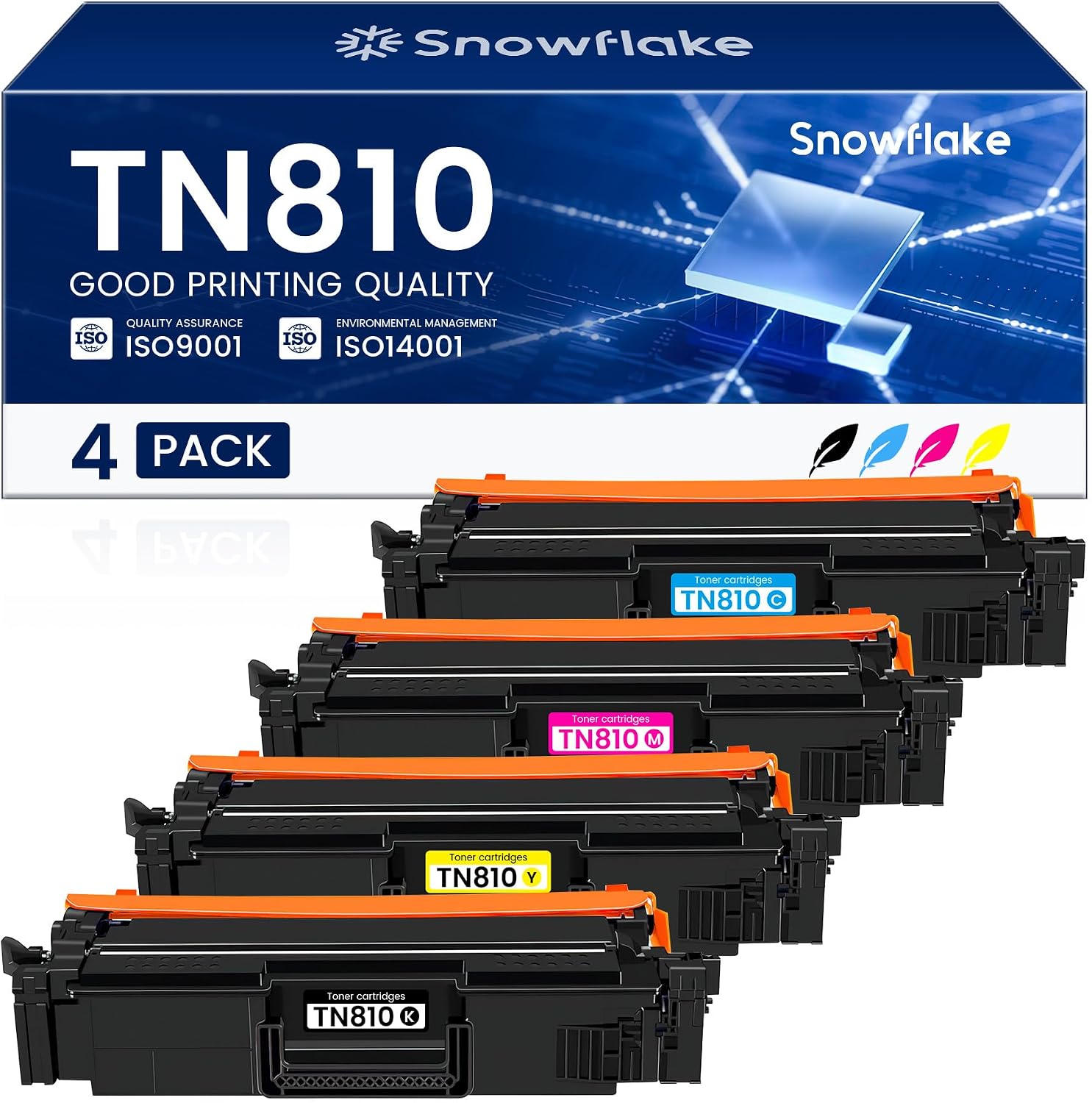 Amazon.com: TN810 TN-810 Toner Cartridge 4 Pack Compatible TN810 TN-810 ...