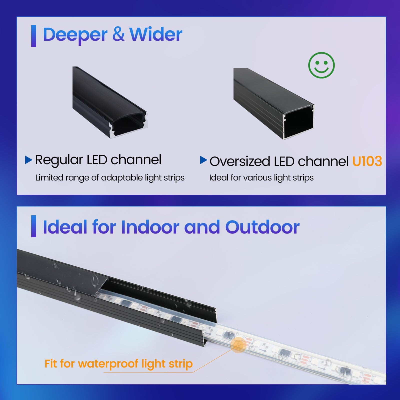 Snapklik.com : Muzata 10Pack 6.6FT/2M Plus-Size Spotless LED Channel ...