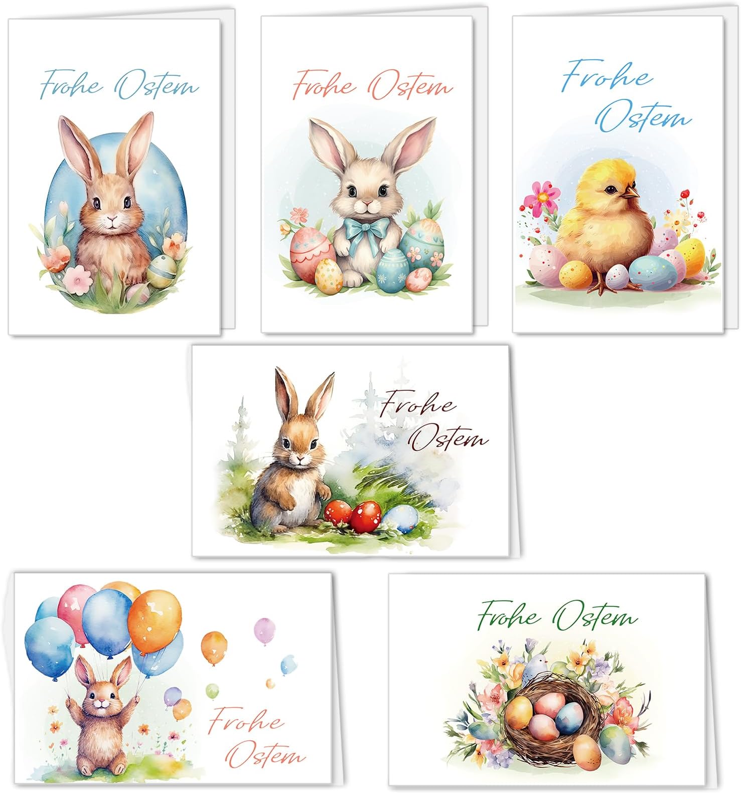 DALAETUS 6 Stück Osterkarten Set mit Umschlag und Aufkleber, Ostern ...