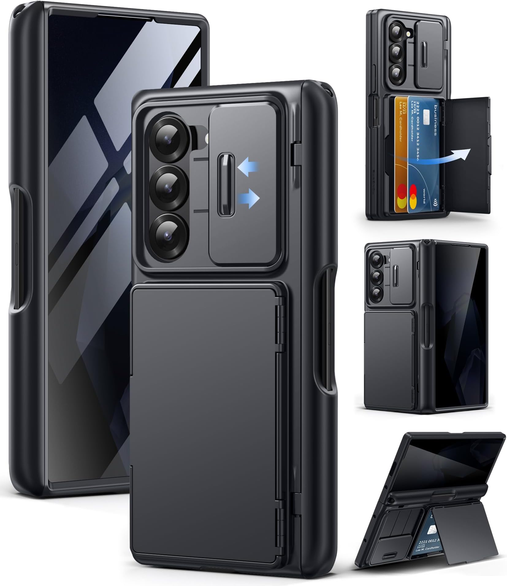 Amazon.com: Dexnor for Samsung Galaxy Z Fold 6 Case with Ring Stand & S Pen Holder & Slide ...