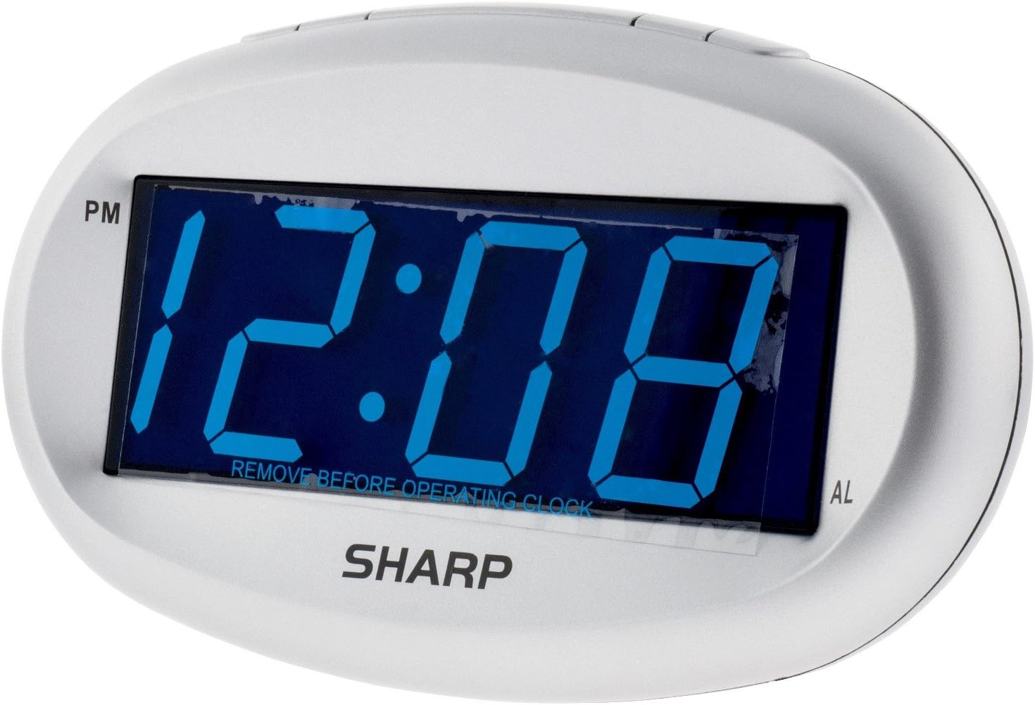 Amazon.com: Sharp Blue LED Alarm Clock with Dimmer - Silver : Home ...
