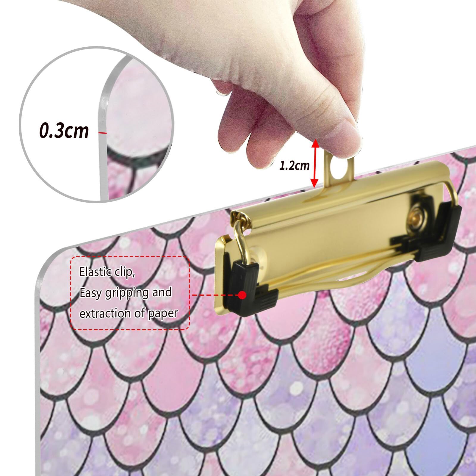Snapklik.com : Mermaid Scale Clipboard,Fashion Design Letter Size ...