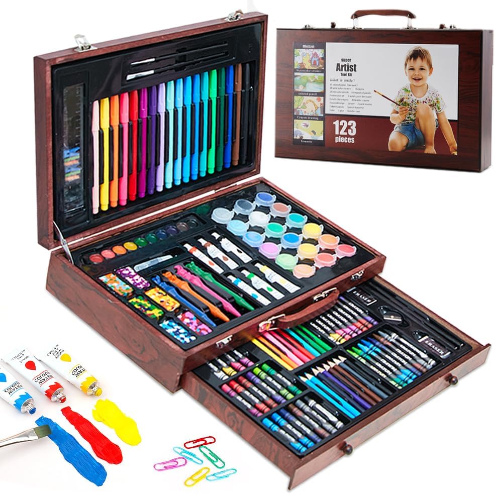 Kit de Dibujo 123 Pcs,Set de Arte Colores Profesionales,Kit de Pintura ...