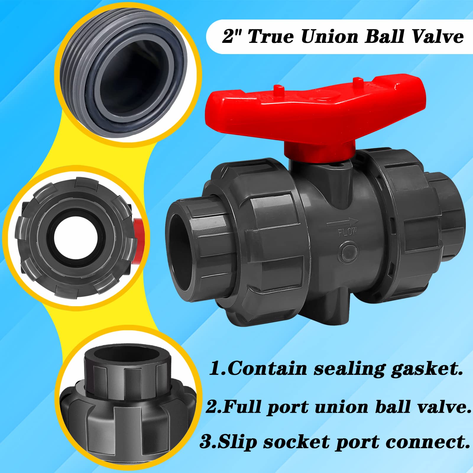 Snapklik.com : True Union Ball Valves Kit, 2 UPVC Full Flow Ball Valves ...
